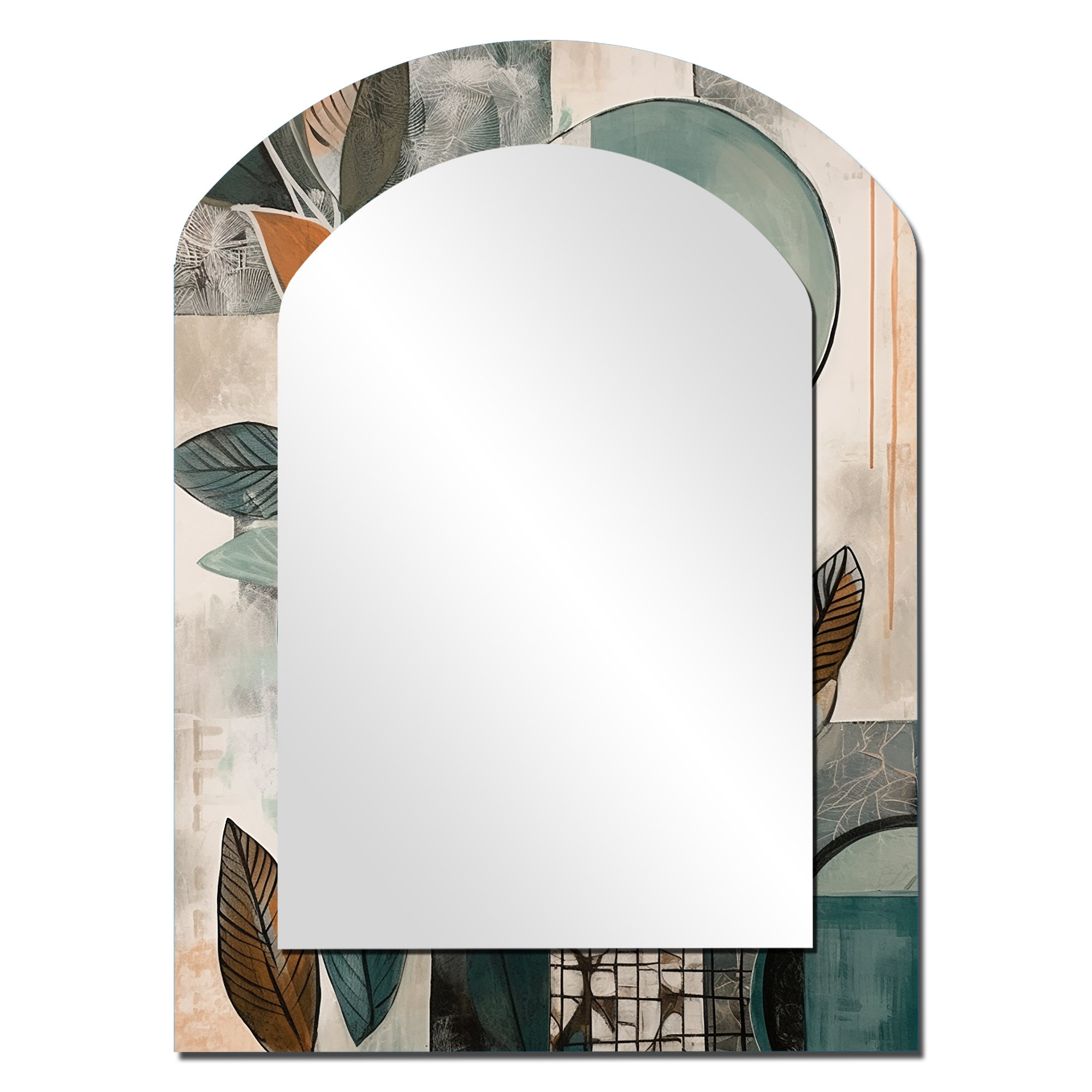 East Urban Home Orange And Green Abstract Bohemia I - Orange Arch Wall ...