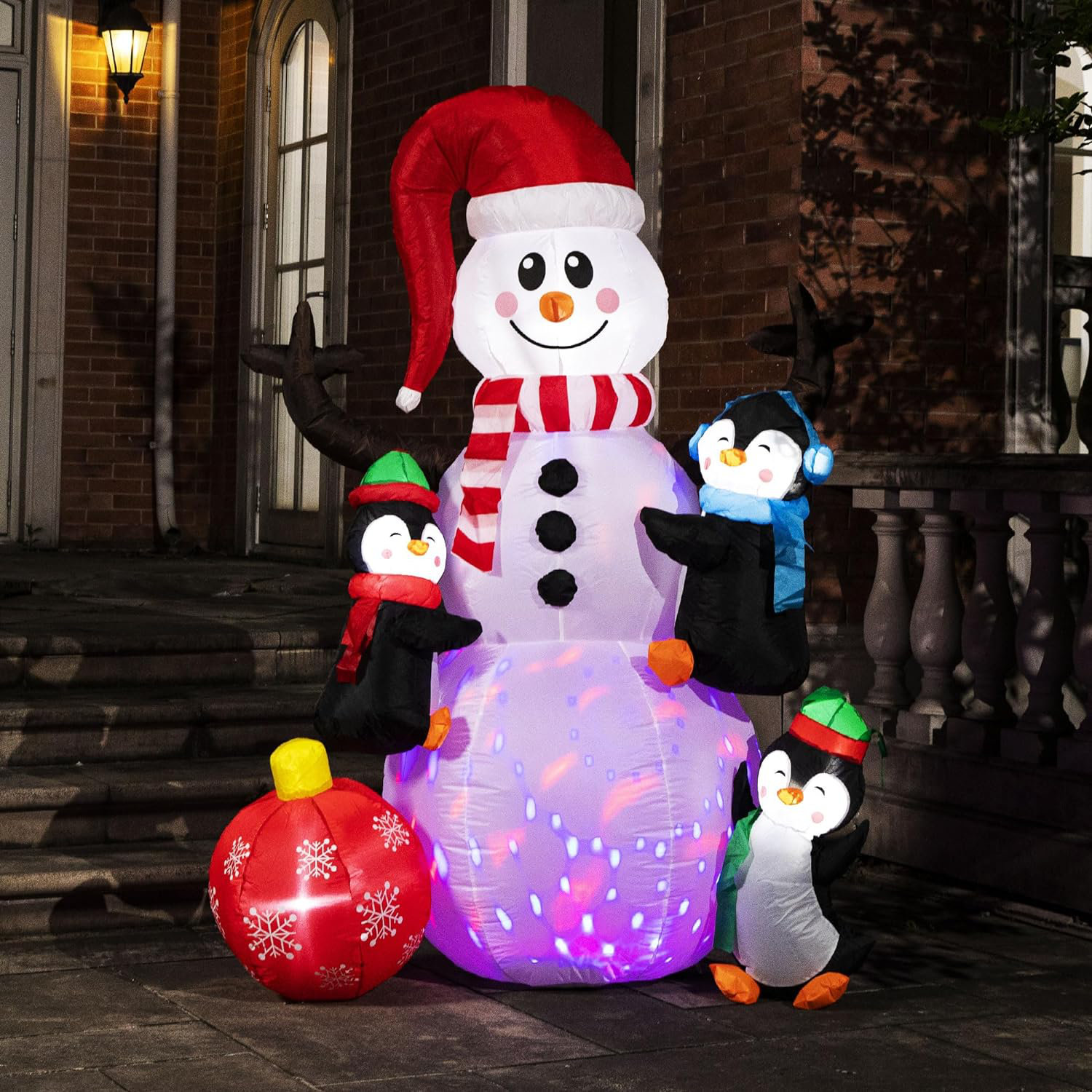 The Holiday Aisle® Outdoor Christmas Inflatable Lighted Snowman With ...