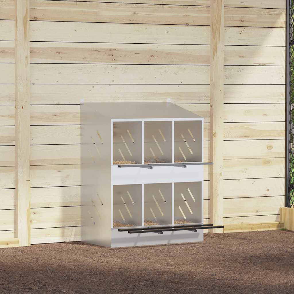 Lily Manor Chicken Nesting Box With 6 Compartments Galvanized Silver ...