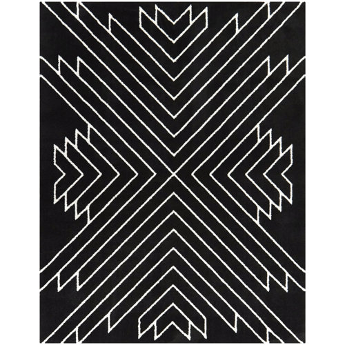 Black Geometric Area Rugs You'll Love | Wayfair