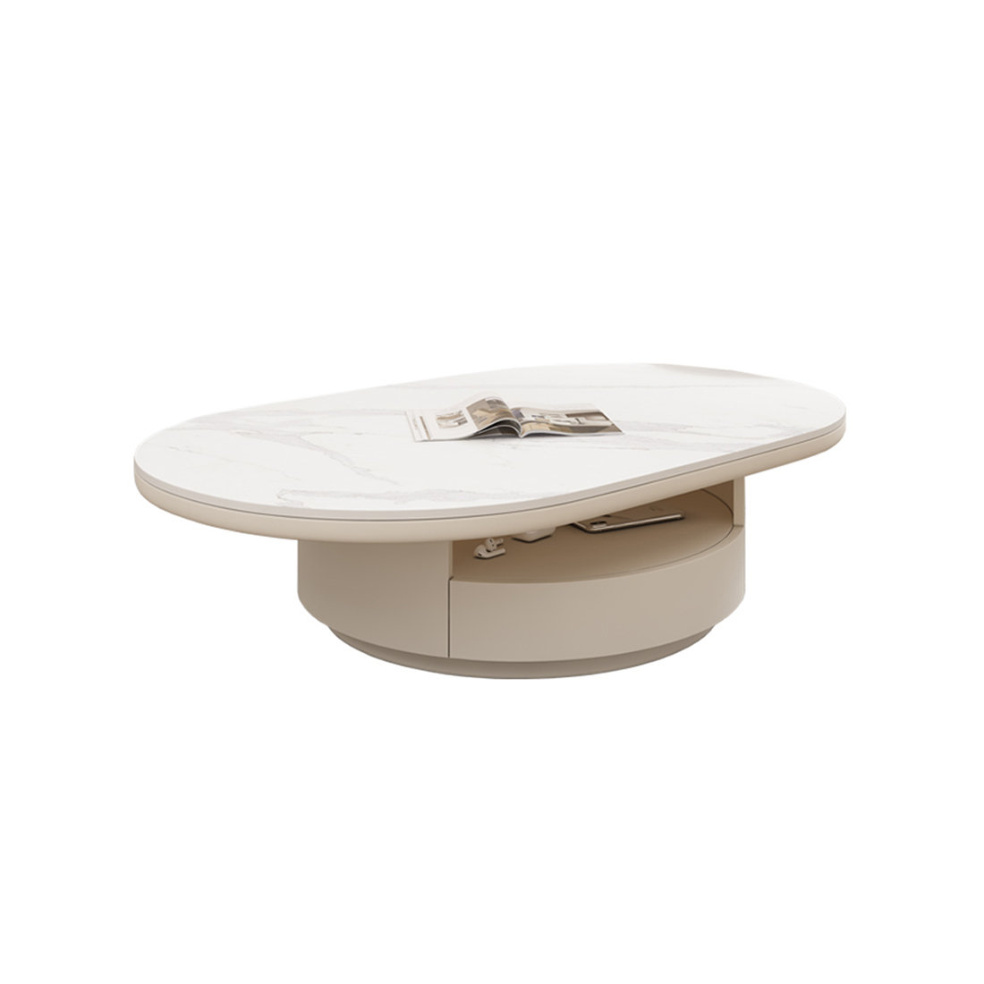 Hokku Designs French Style Wood Coffee Table With Sintered Stone | Wayfair