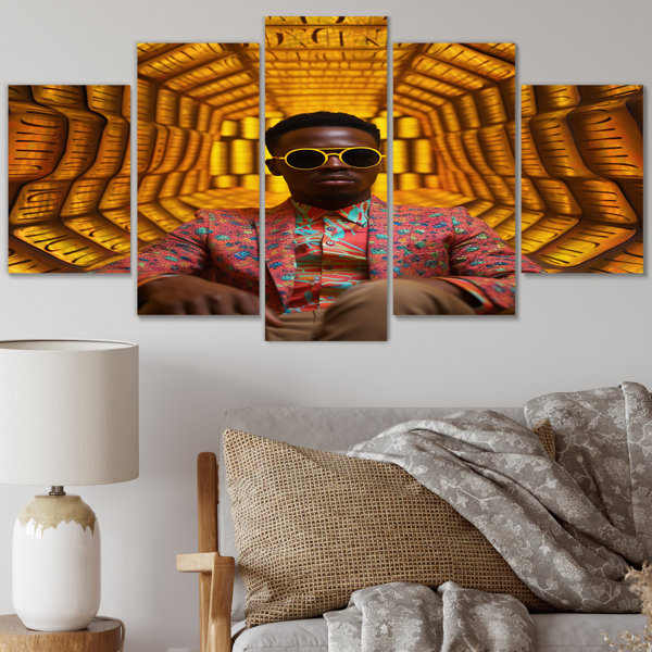 Latitude Run® African American Rapper Cool Golden Matrix - Man Wall ...