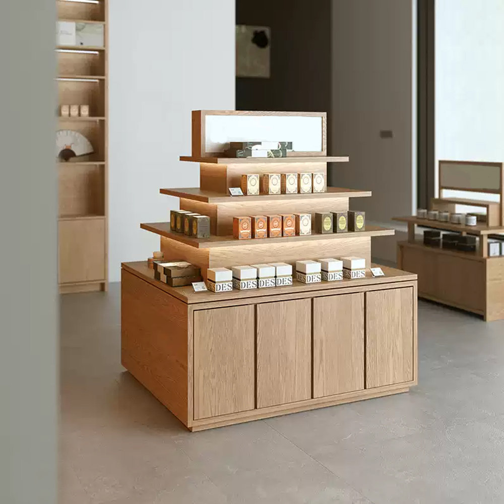 Artistic Soul XKX Premium Furniture Natural Wood Display Stand with ...