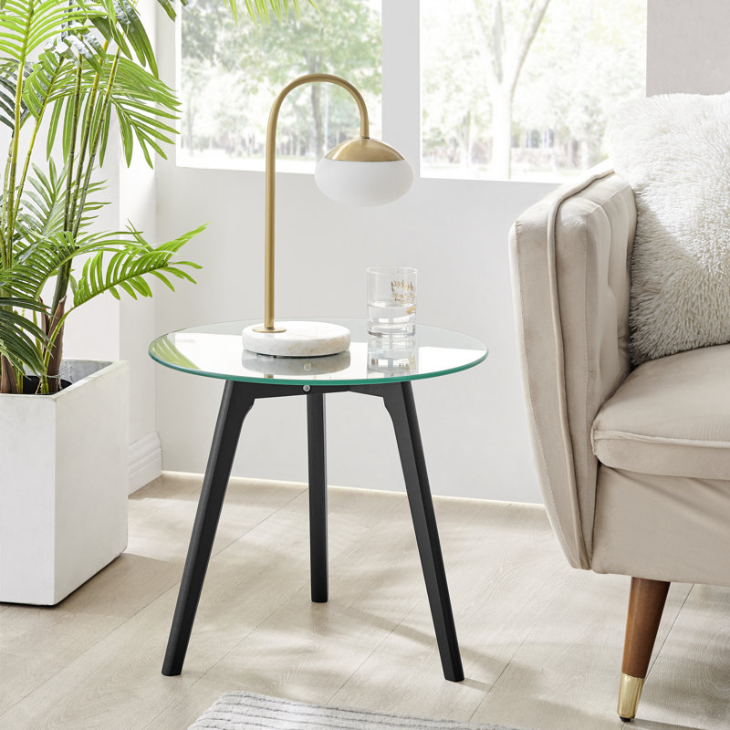 George Oliver Lakshmi Sala Scandinavian Style Glass and Wooden Leg ...