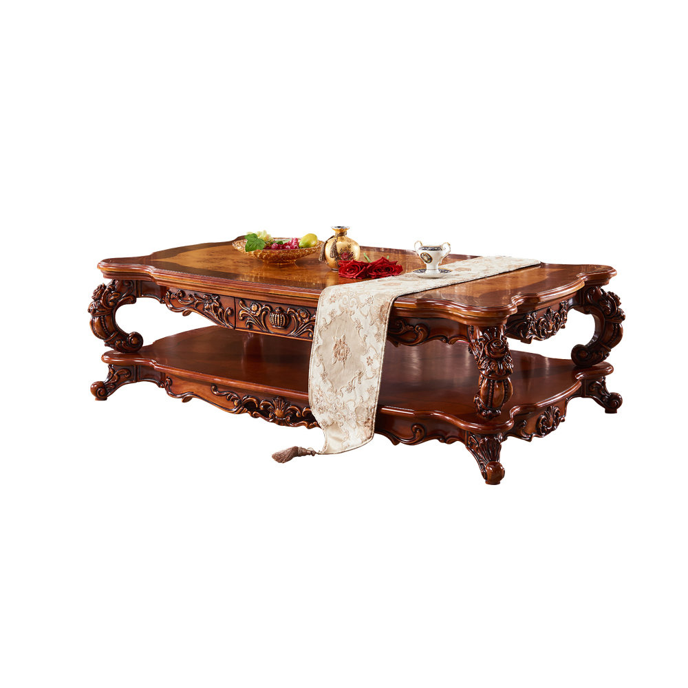 Romero European-style Double Solid Wood Coffee Table Solid Wood Coffee ...