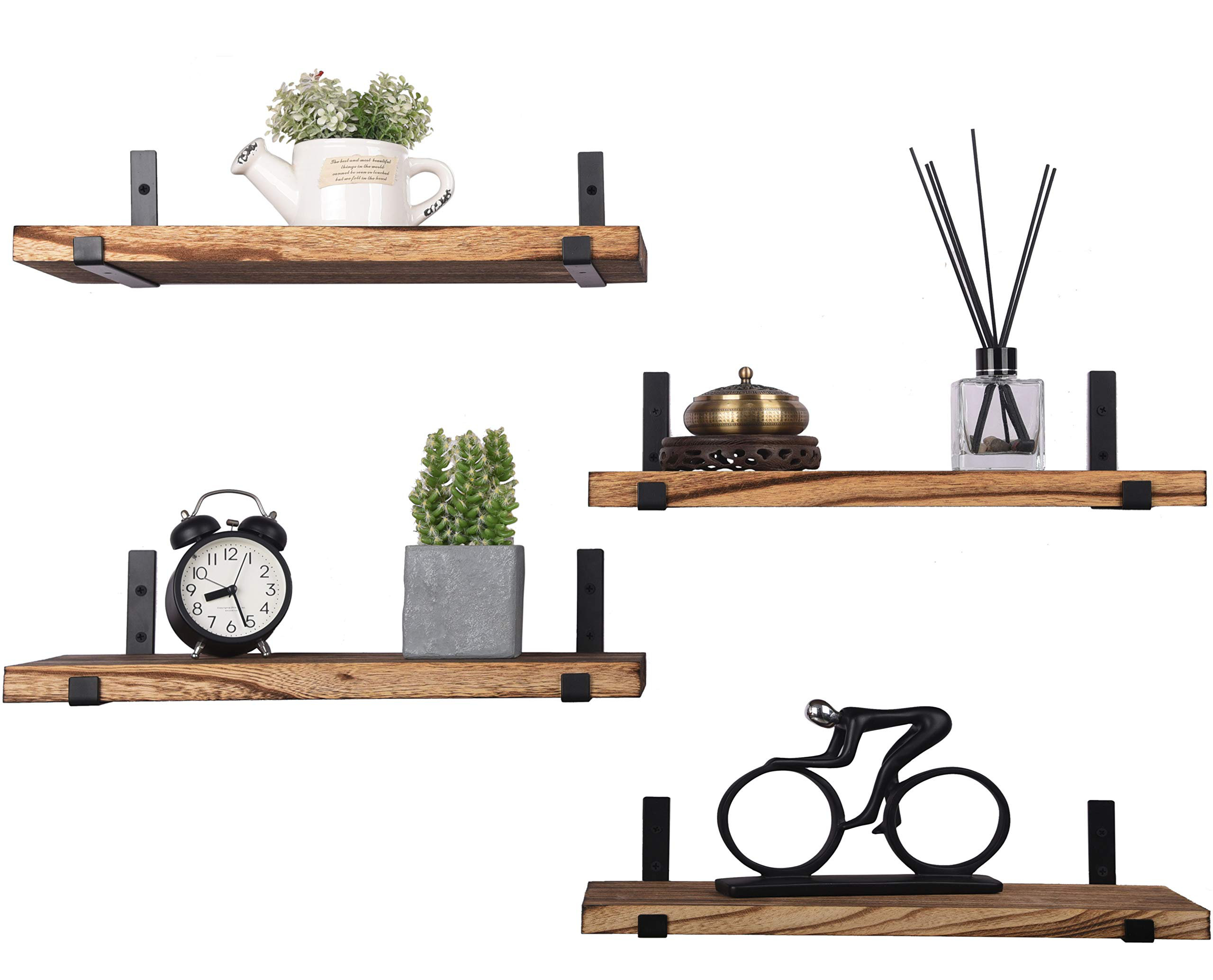 17 Stories Ensemble de 4 tablettes rustiques en bois rustique pour ...