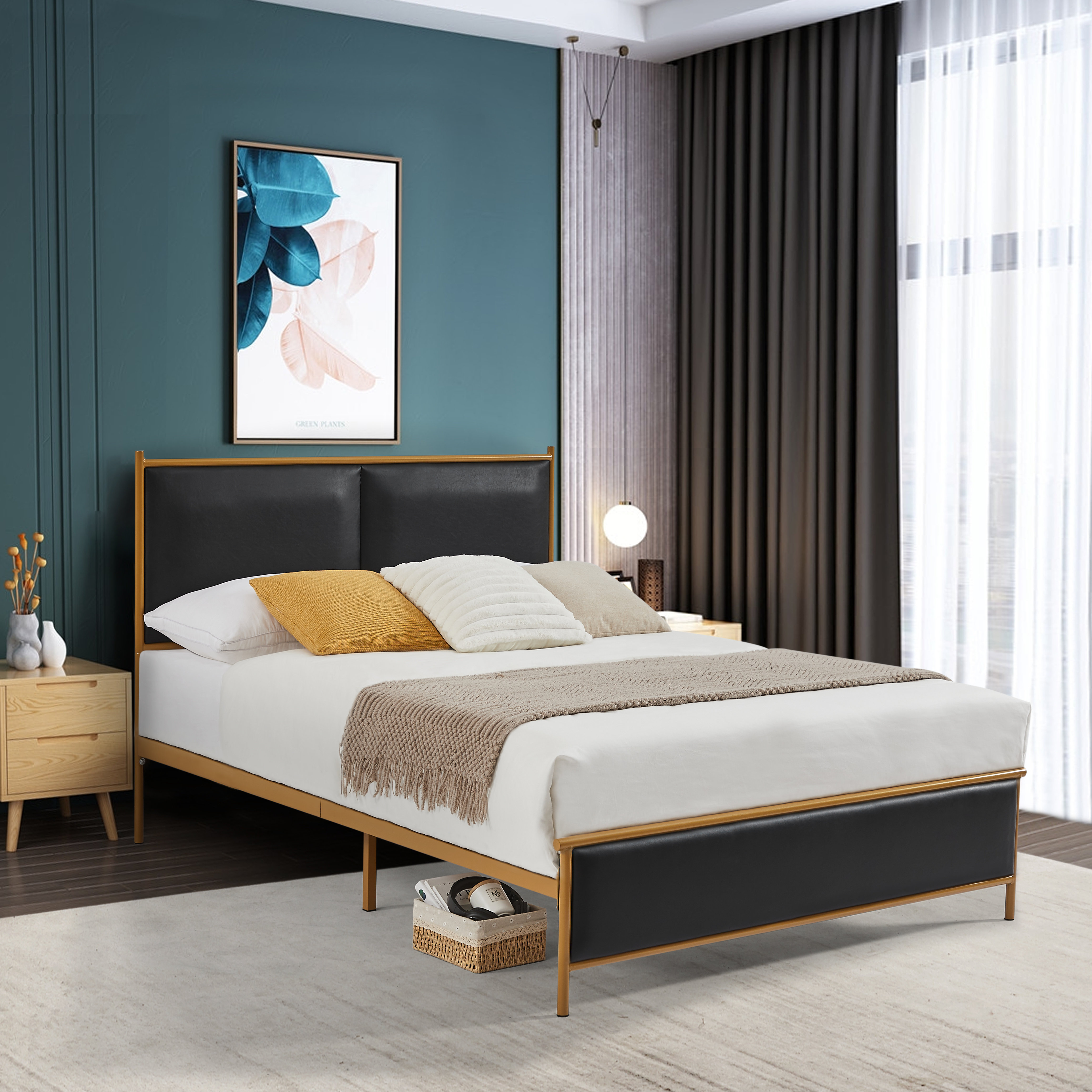 Home Decor Queen Platform Bed Frame With Headboard | Wayfair