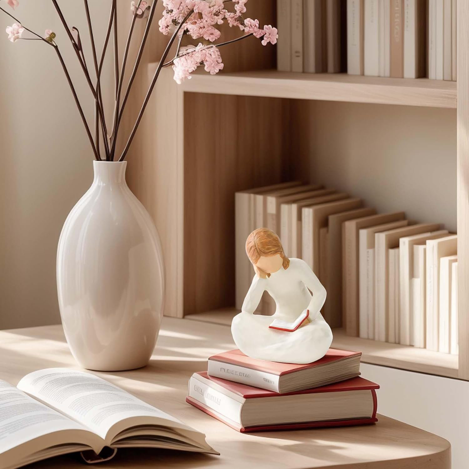 SIMLES Reading Thinker Statue Bookshelf Decor | Wayfair