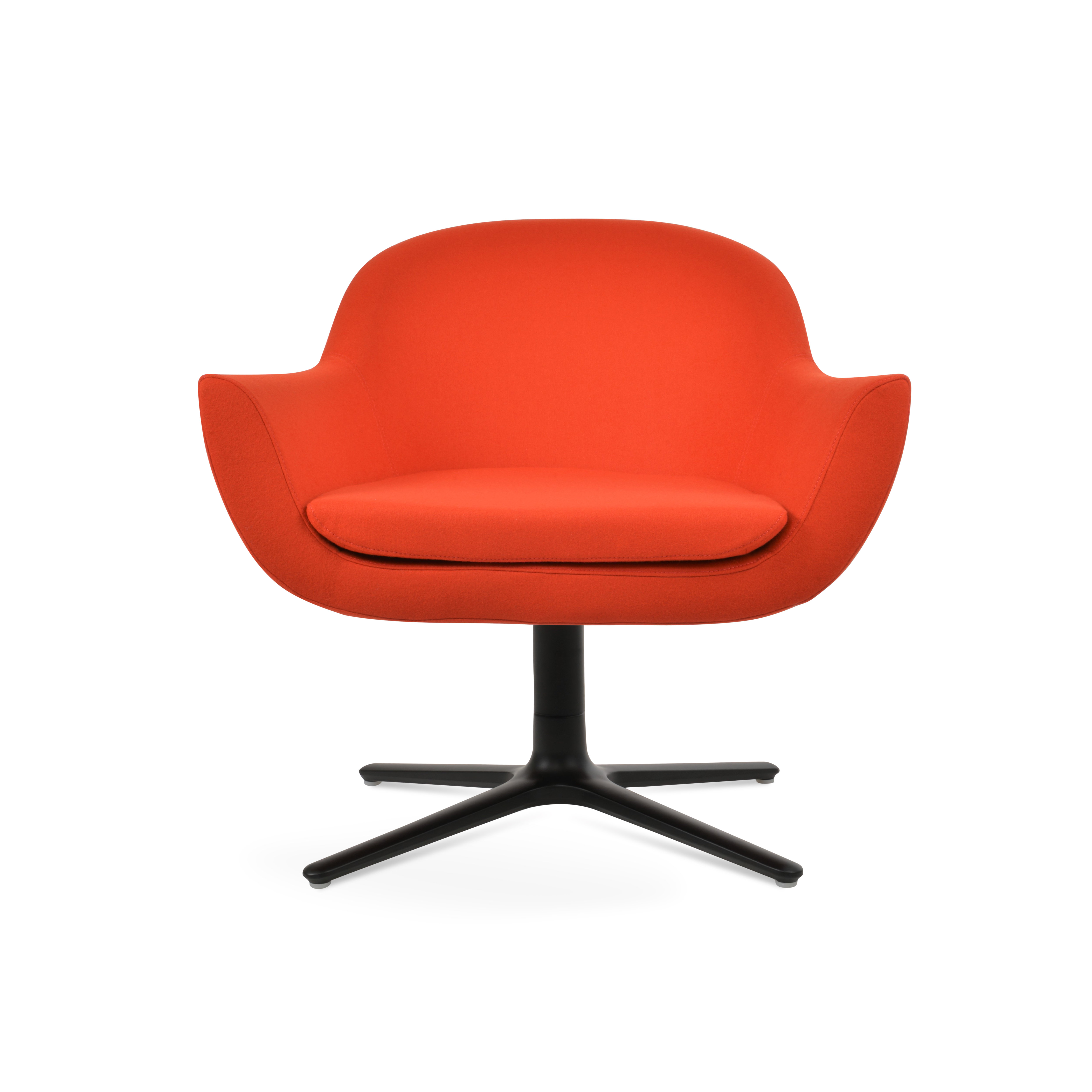 sohoConcept Madison Oval Memory Swivel Lounge Chair in Orange Wool ...