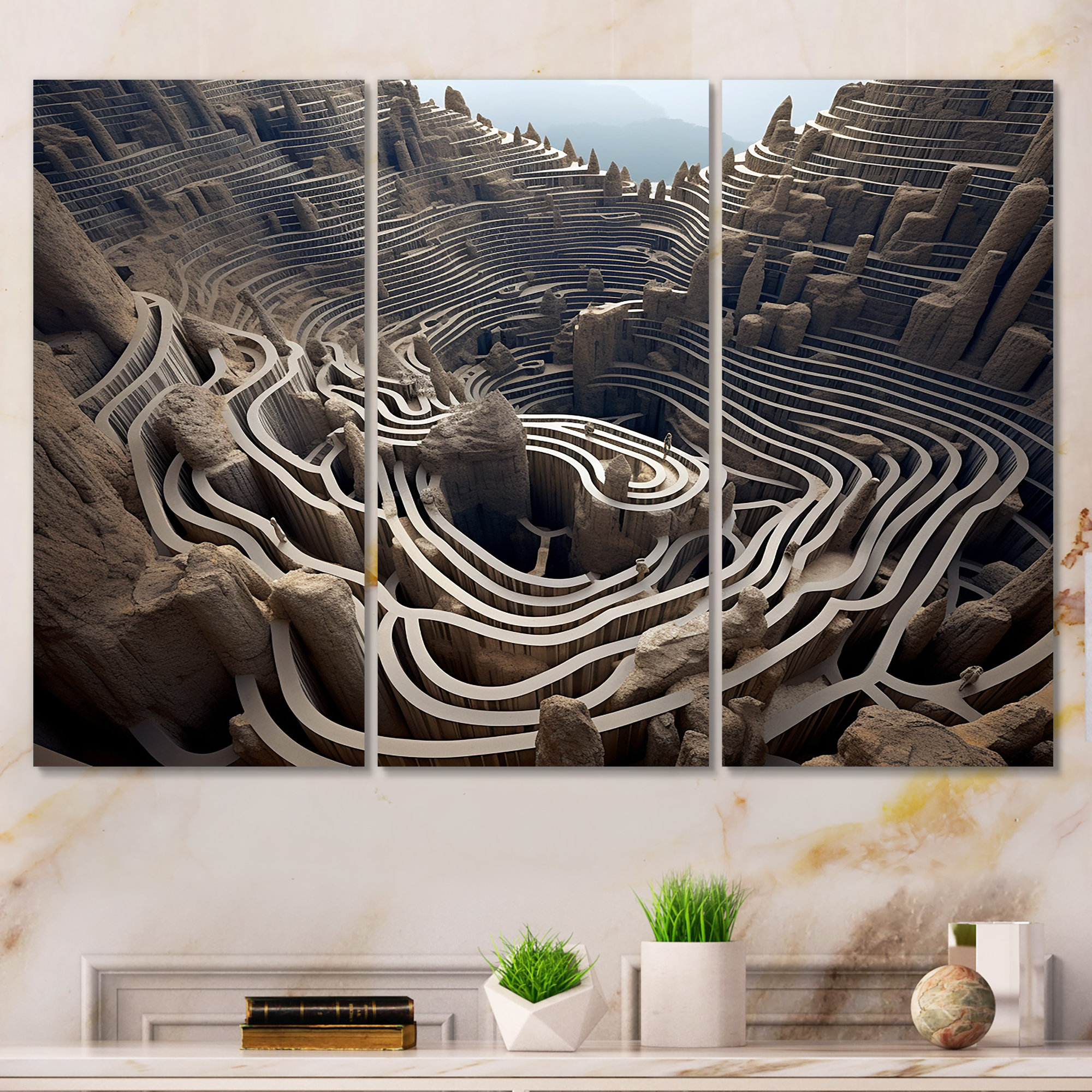 Millwood Pines Maze Surreal Landscape II - Surrealism Wall Art | Wayfair