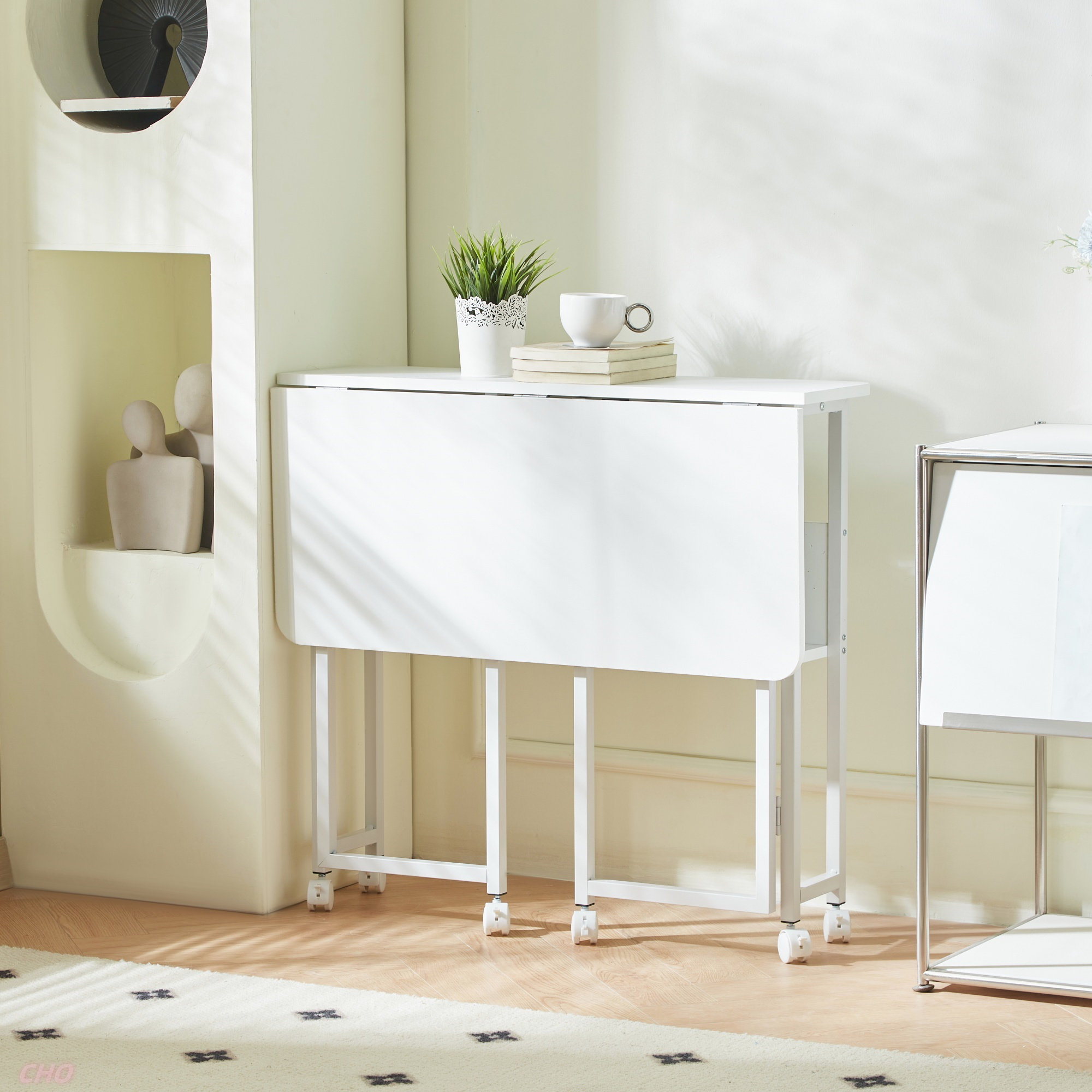 Inbox Zero Folding Desk Small Foldable Desk For Small Space, 31.5 ...