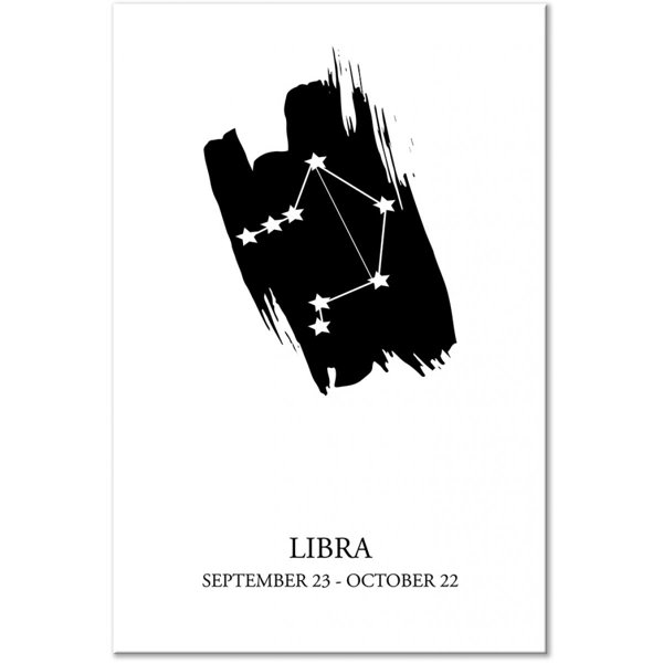 East Urban Home " Zodiac Signs: Libra " on Canvas | Wayfair