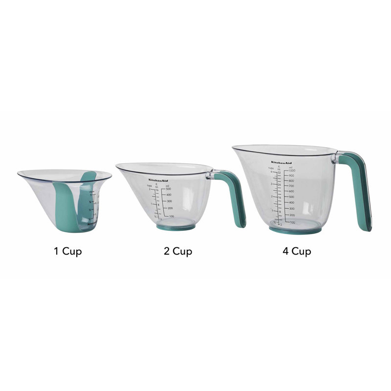 KitchenAid® Gourmet 3 Pieces Measuring Jugs, Aqua Sky & Reviews | Wayfair
