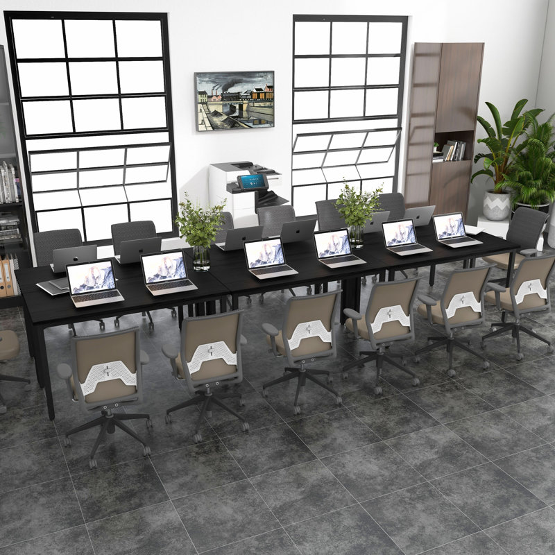 17 Stories Sharlen 165.3''Wide 12FT Modular Rectangular Conference ...