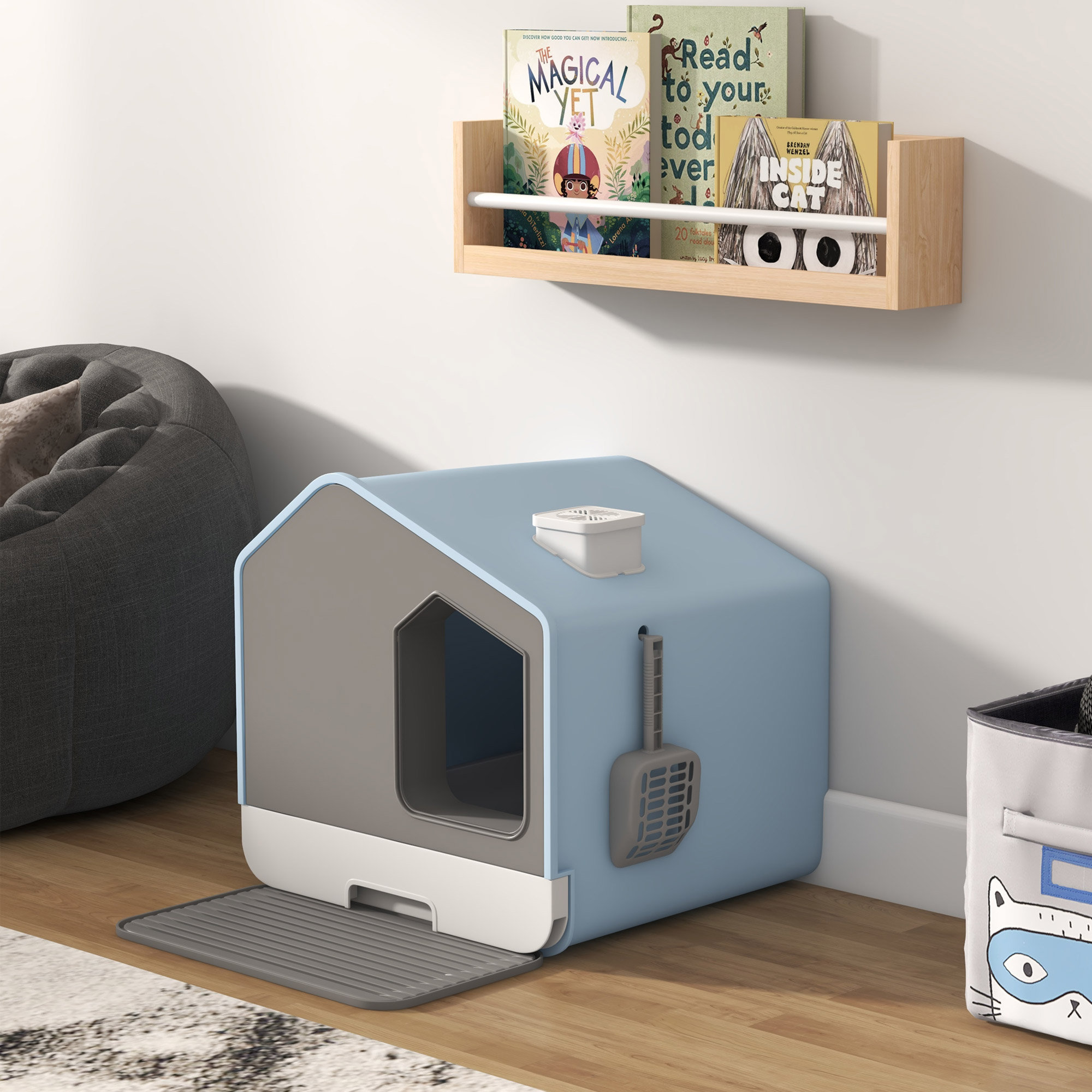 Tucker Murphy Pet™ Large House Design Enclosed Cat Litter Box - Wayfair ...
