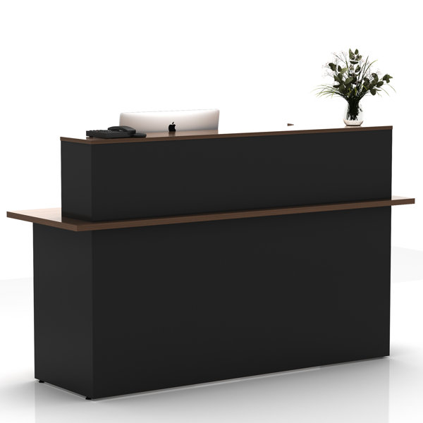 Inbox Zero Neilyn Rectangle Manufactured Wood Reception Desk With Open ...