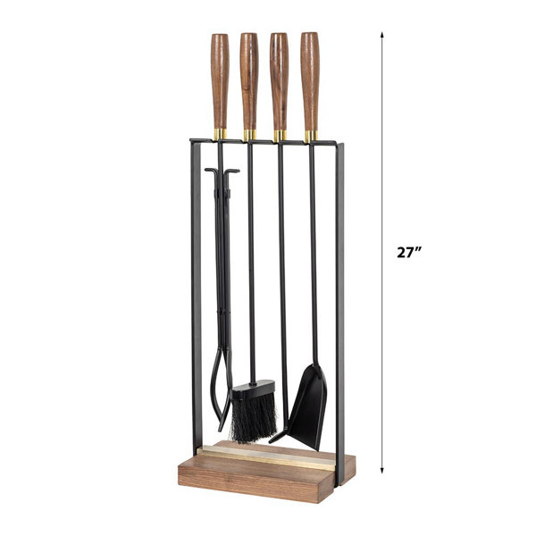 Country Living Walnut Grove 5 Piece Fireplace Tool Set in Black ...