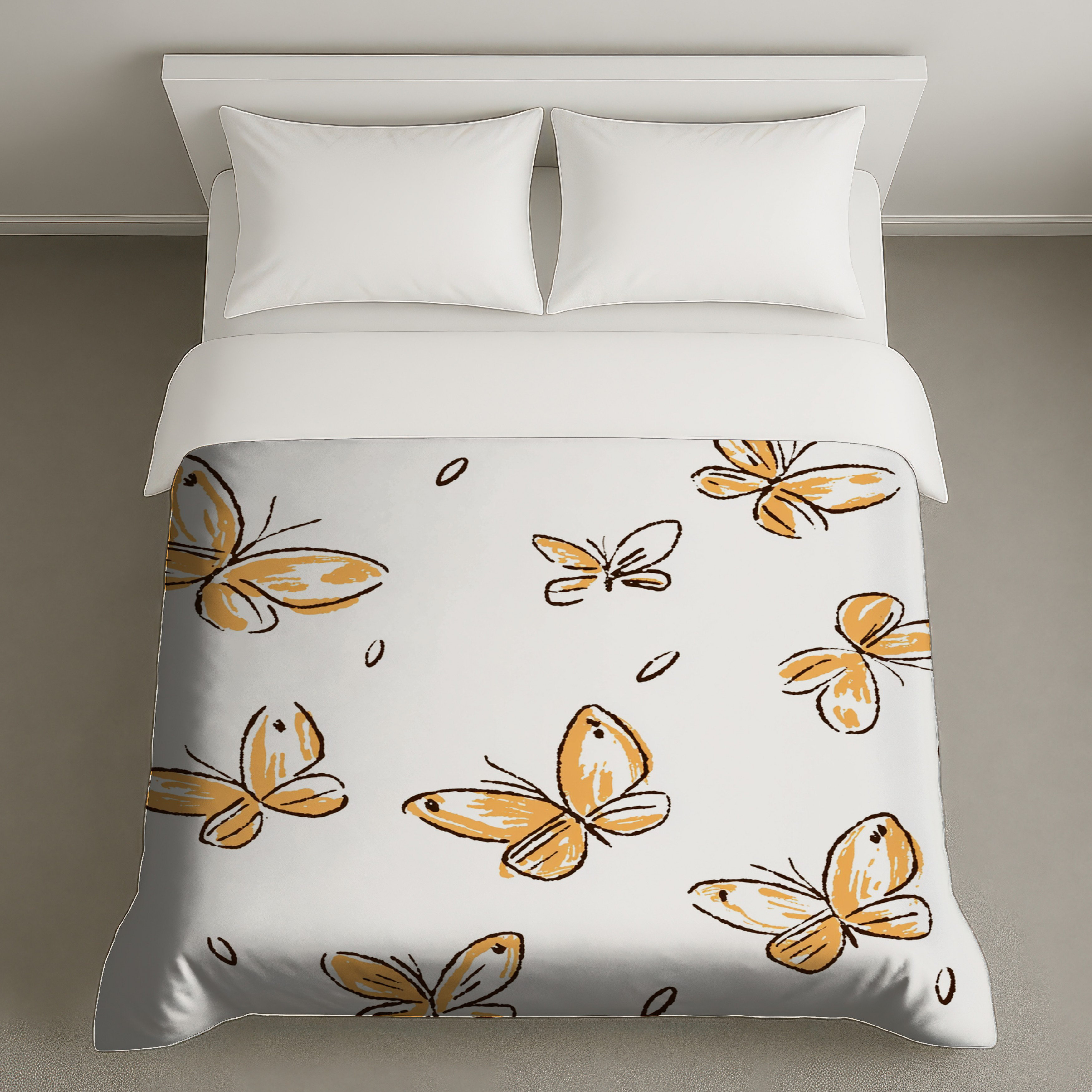 VisionDecor Butterflies Bedding Insects Duvet Cover Bohemian Boho | Wayfair
