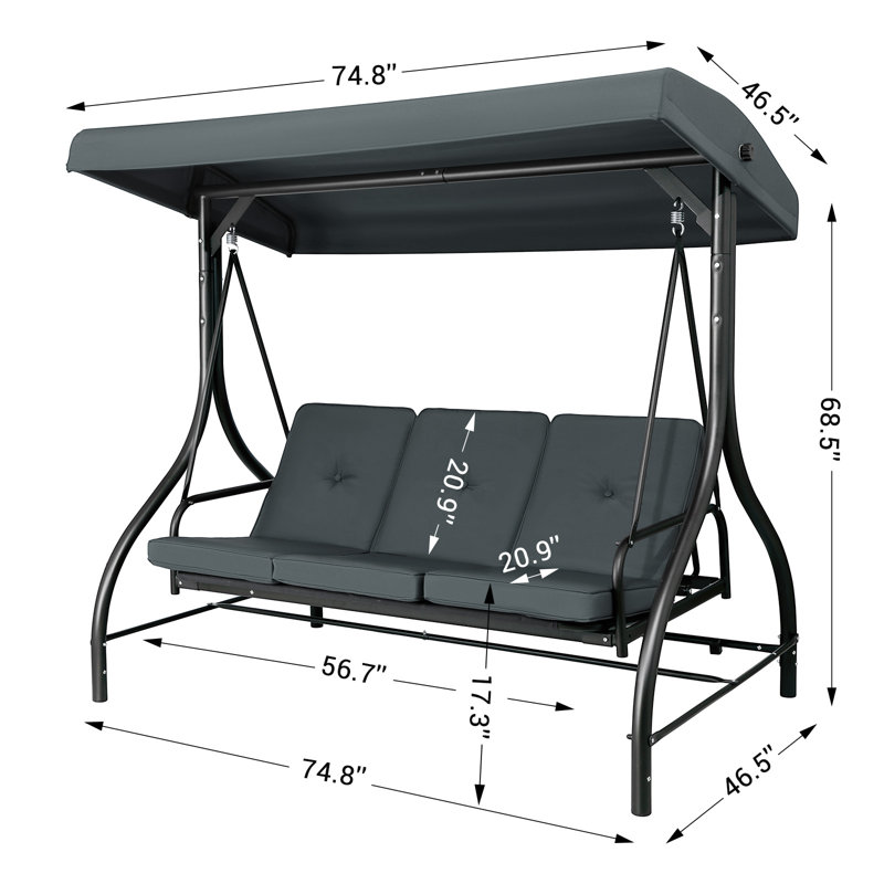 Arlmont & Co. Adjustable Canopy Porch Swing with Stand "& Reviews ...