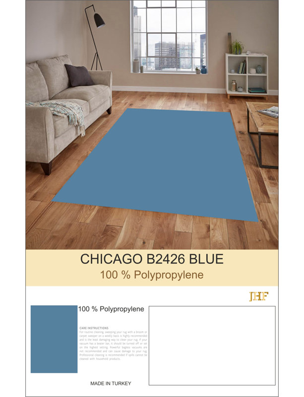 Ebern Designs CHICAGO RUG 3'X5' 0B2426 BLUE | Wayfair