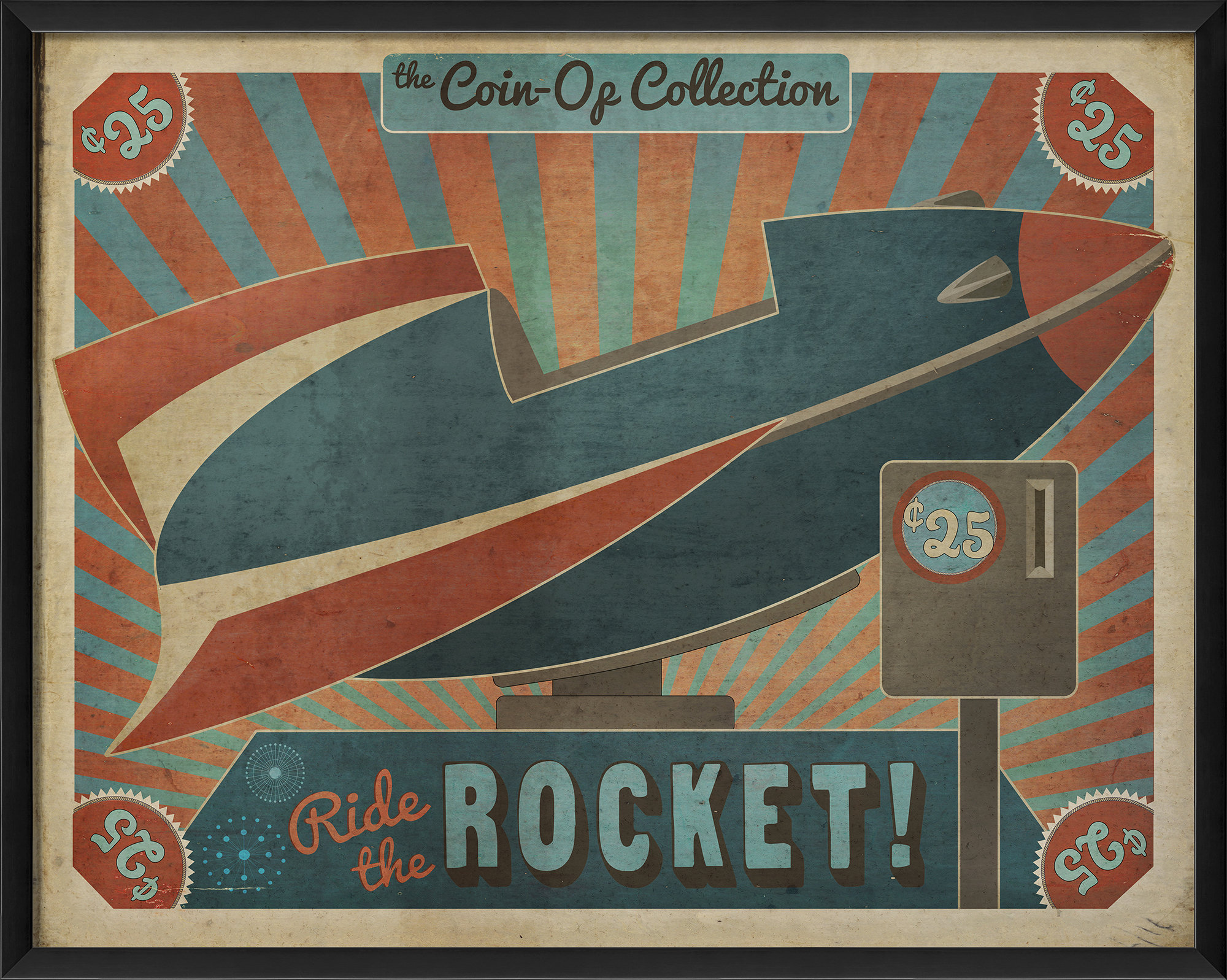 The Artwork Factory Coin Operated Rocket Framed Vintage Advertisement ...