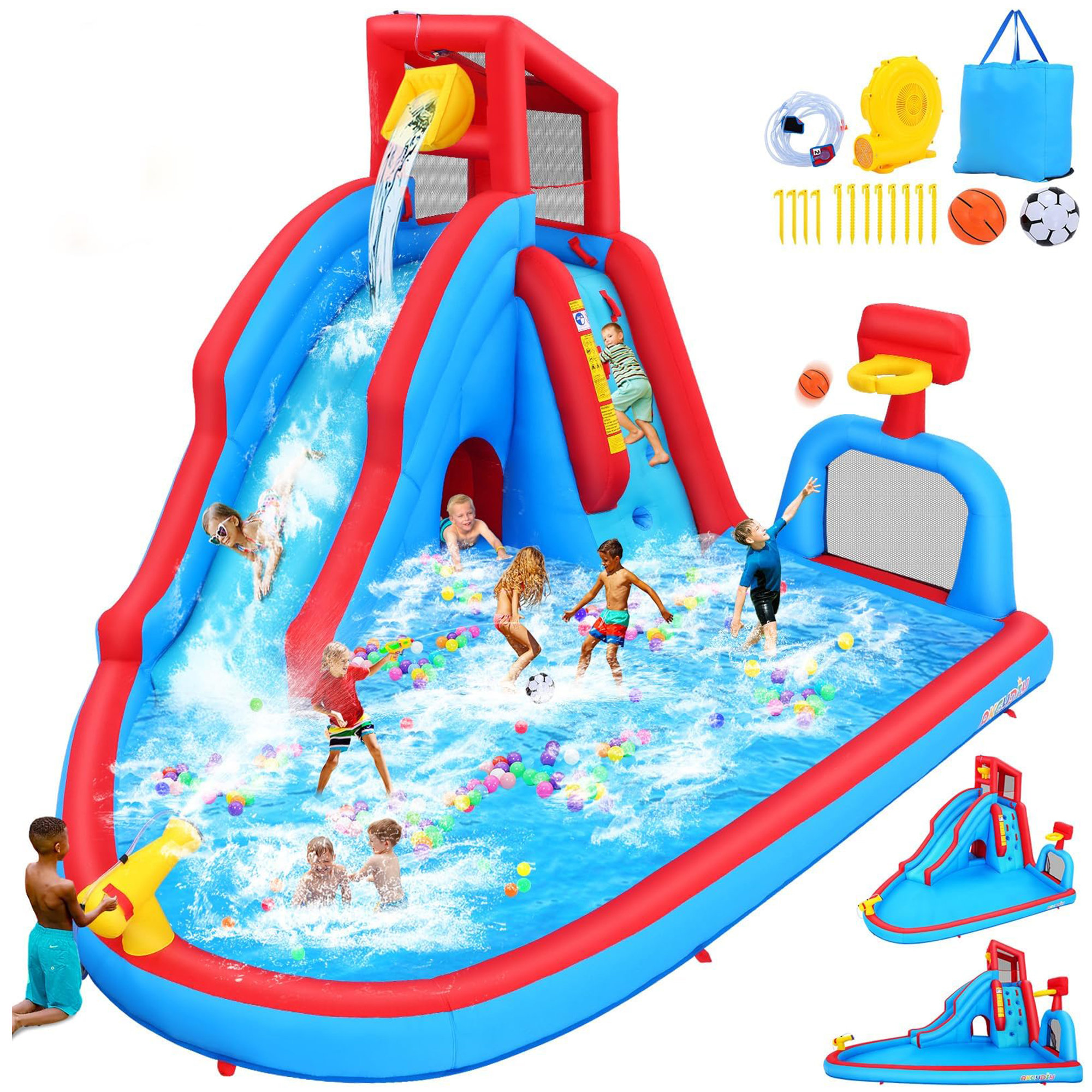 DreamDwell Home 14.2X10.7FT Inflatable Bounce House Water Slide Park ...