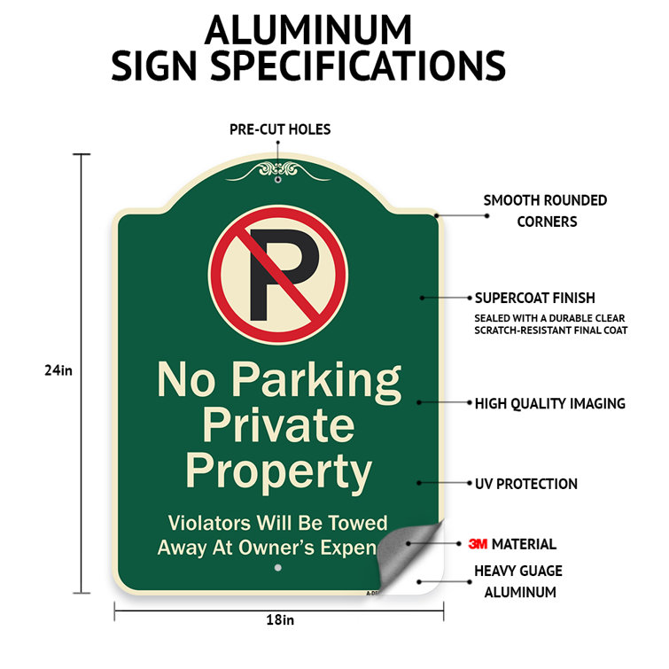 Signmission Designer Series Sign - No Parking In This Area | Green ...