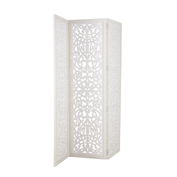 One Allium Way® Wooden Handmade Hinged Foldable Partition 3 Panel ...