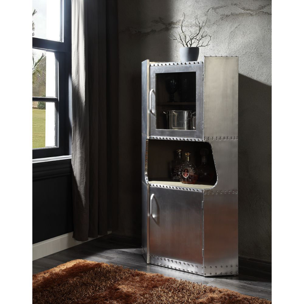 ACME Furniture Scott Cabinet, Aluminum | Wayfair