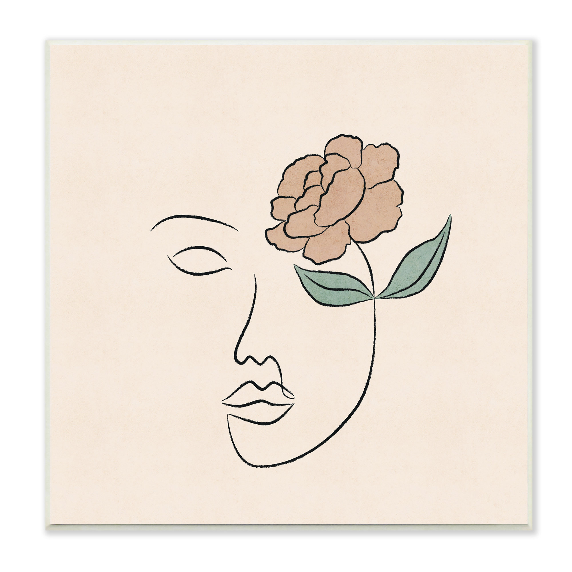 Stupell Industries Floral Outline Casual Doodle Abstract Woman Face ...