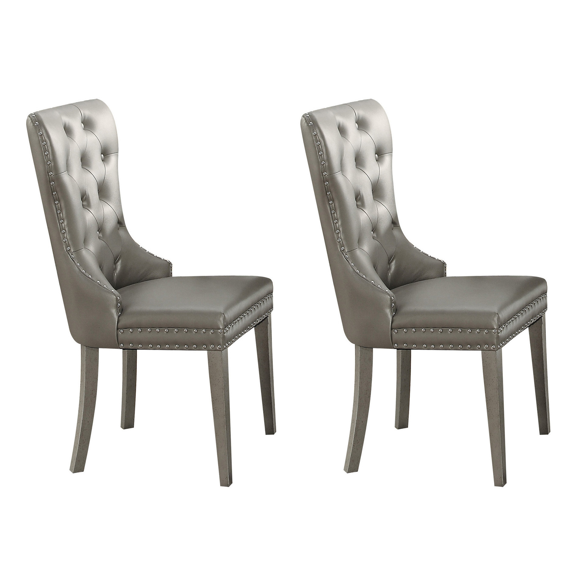 Canora Grey Sisson Champagne Tufted Side Chairs (Set Of 2) | Wayfair