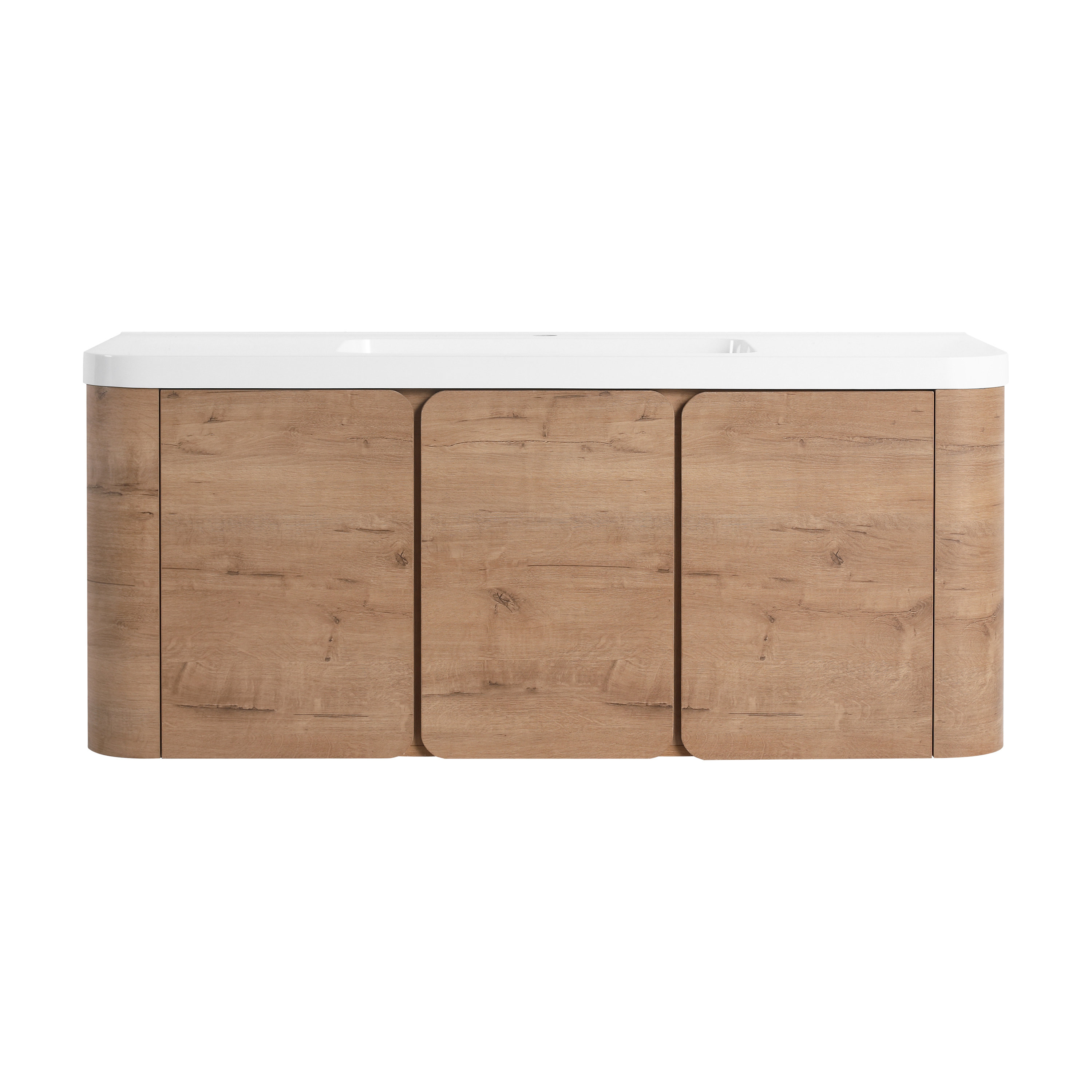 NFusion Maeve 60" Wall-Mounted Floating Bathroom Vanity with Resin Sink ...