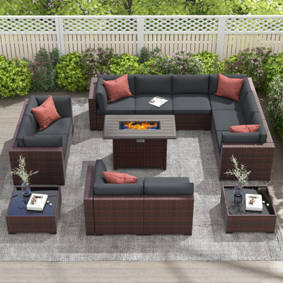 Latitude Run® 13 - Person Outdoor Seating Group With Cushions | Wayfair