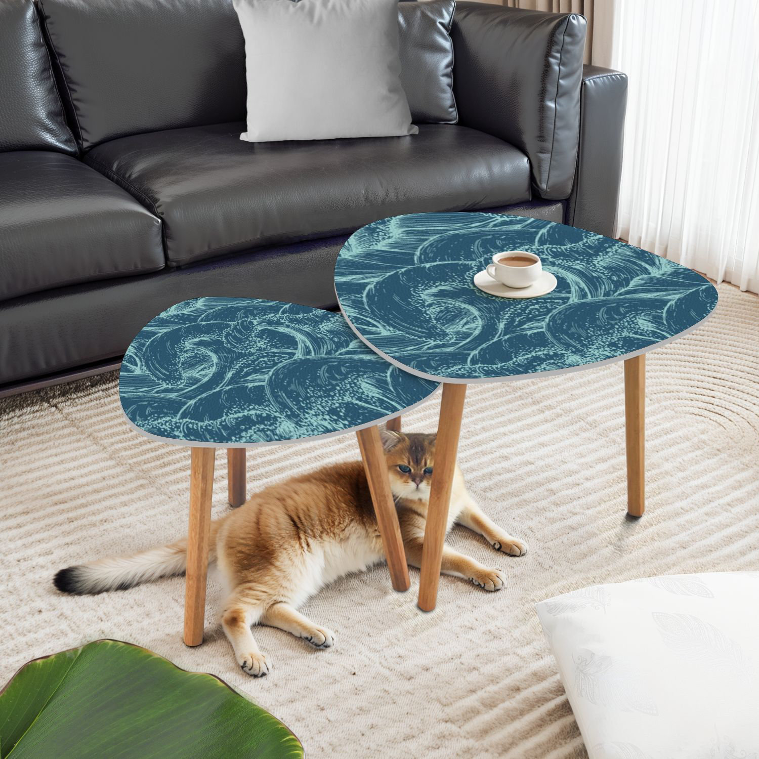 George Oliver Triangle Nesting Coffee Table Set of 2 Seamless hand ...