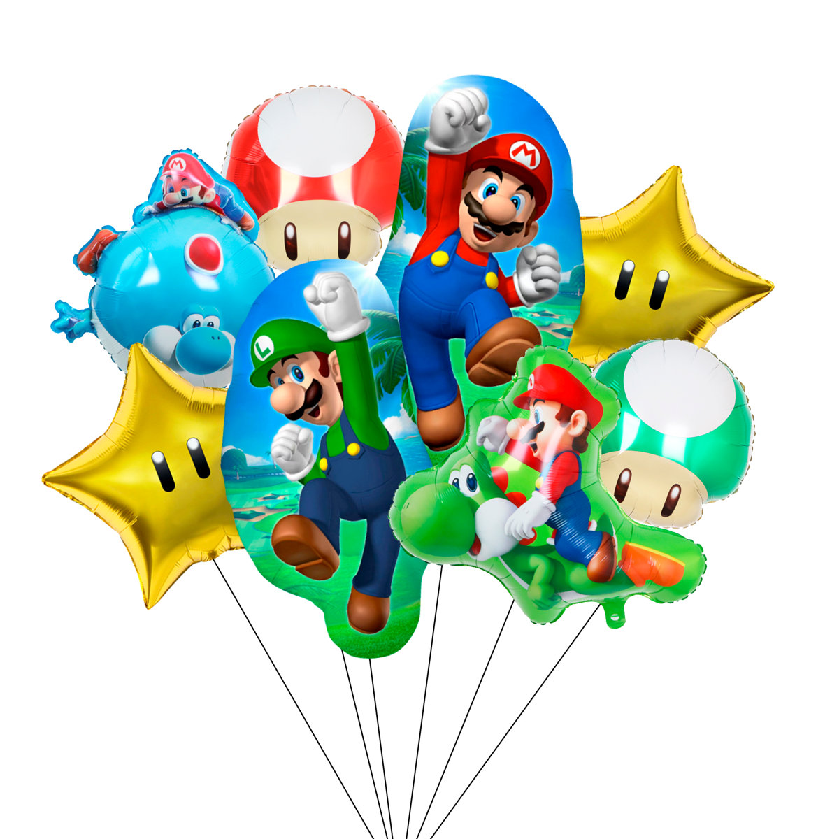 Dakota Fields Super Mario Party Decorations Balloons,8pcs Super Mario ...