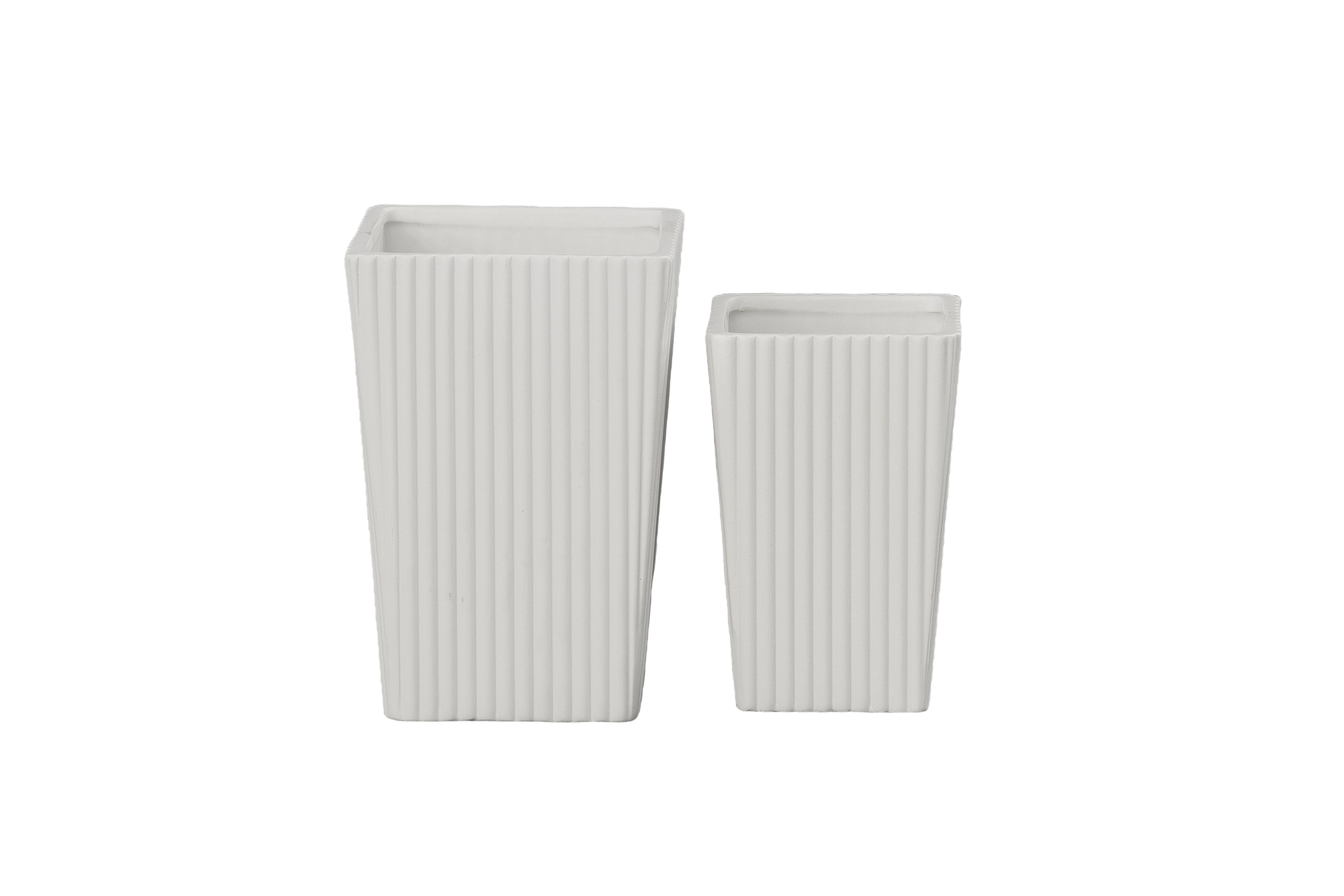 George Oliver Ceramic Square Vase Matte Finish White | Wayfair