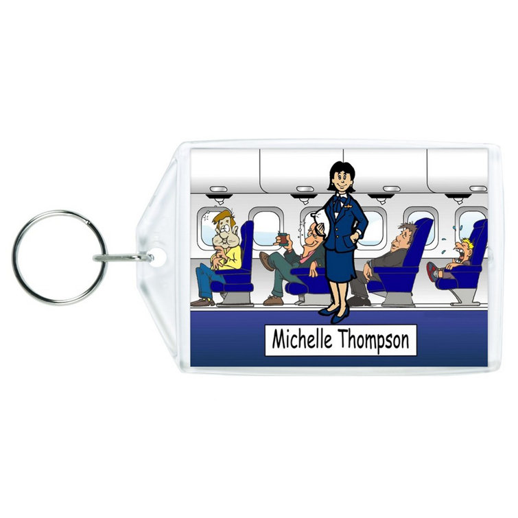 Printed Perfection Personalized Flight Attendant - Female Acrylic Key ...