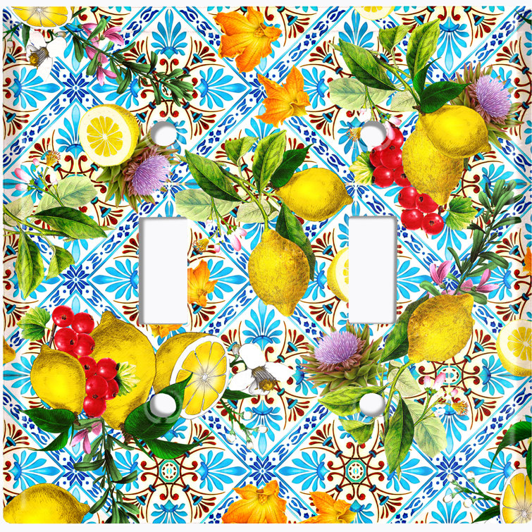 WorldAcc Elegant Teal Fruit Flowers Tile Food & Beverage 2 - Gang ...