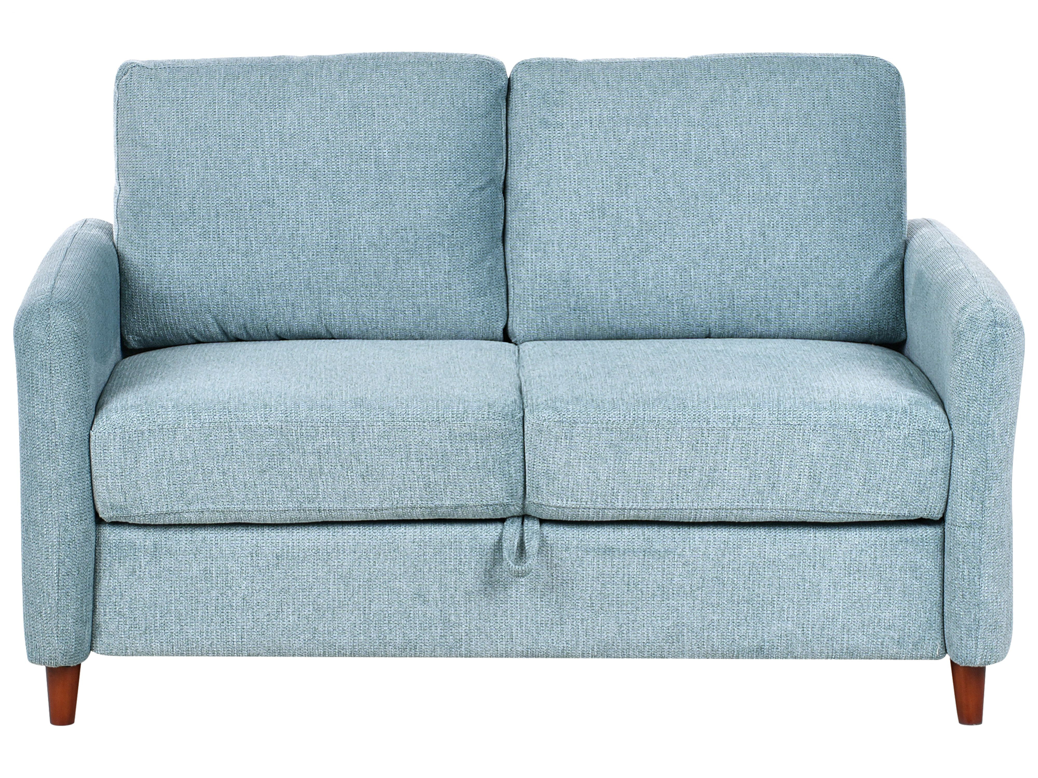 17 Stories 2 Seater Fabric Sofa with Storage Blue Takima | Wayfair.co.uk