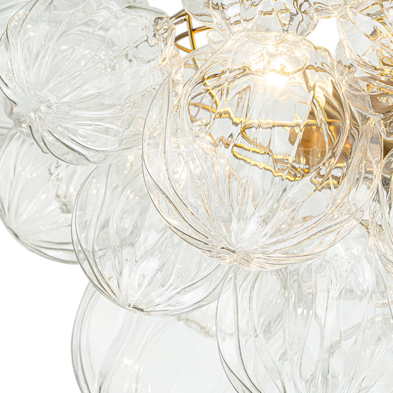 Everly Quinn Wynetta 3 - Light Textured Glass Bubble Semi Flush Mount ...