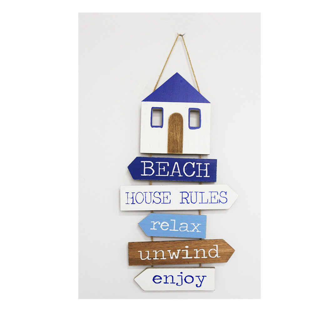 Rosecliff Heights Beach House Rules Sign Wall Décor | Wayfair