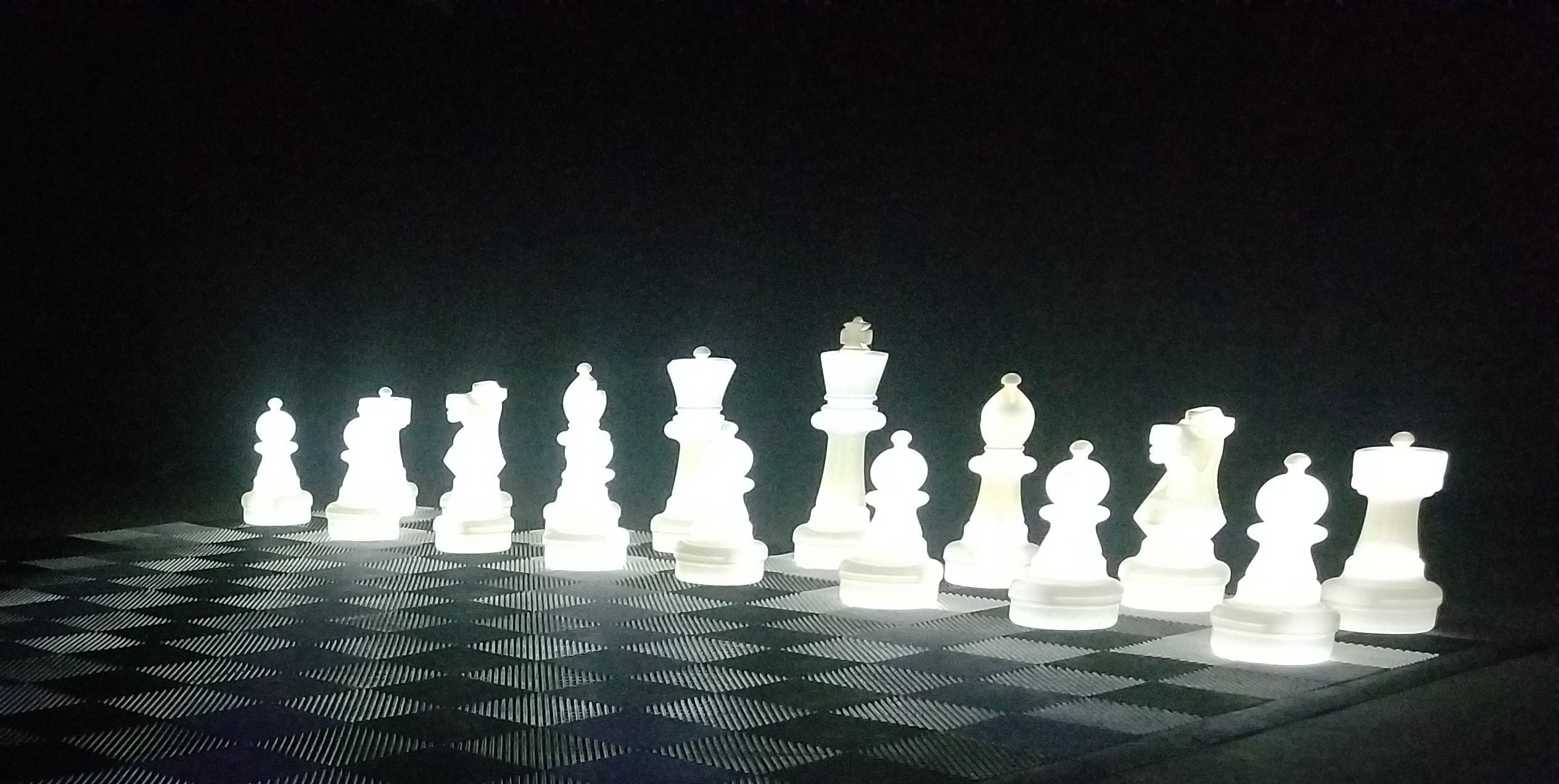 MegaChess 25" Tall Light-Up Giant Chess Set - Day/Night Set - White ...