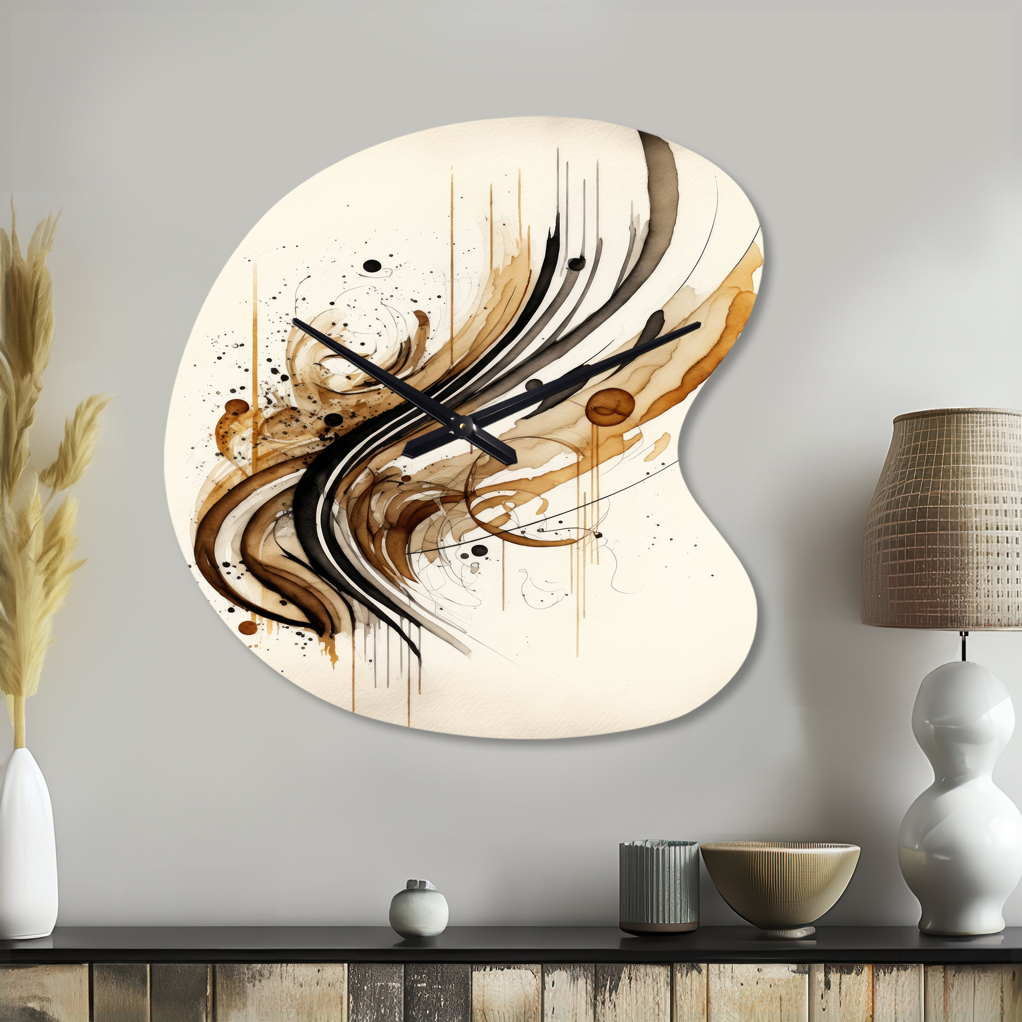 Design Art Brown And Black Movement I - Minimalism Asymmetrical Metal ...