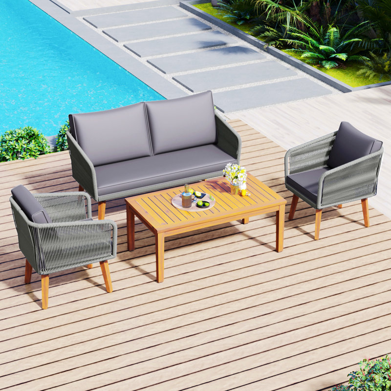 Latitude Run® 4-Piece Patio Conversation Set | Wayfair