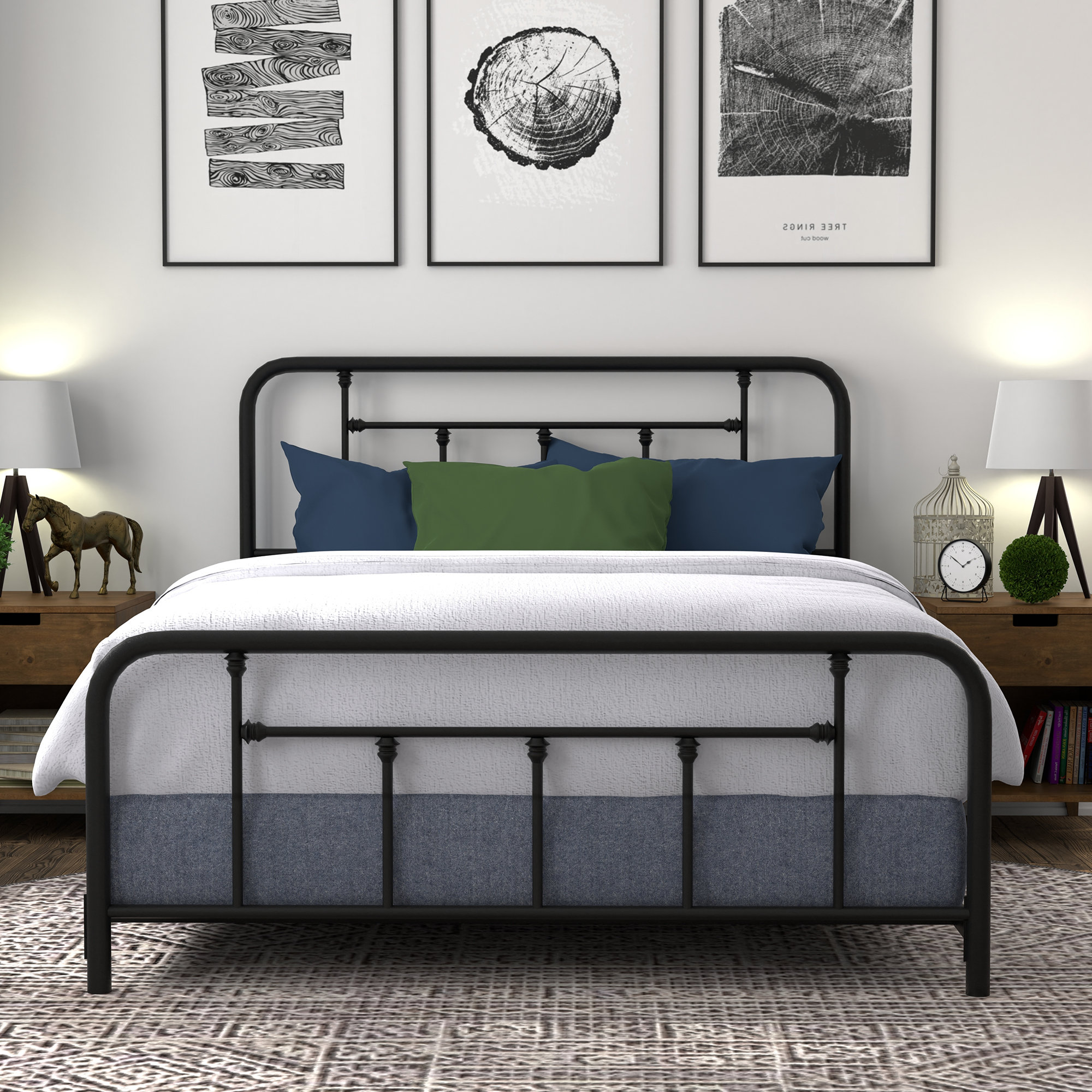 Laurel Foundry Modern Farmhouse® Kettering Steel Metal Slat Headboard ...