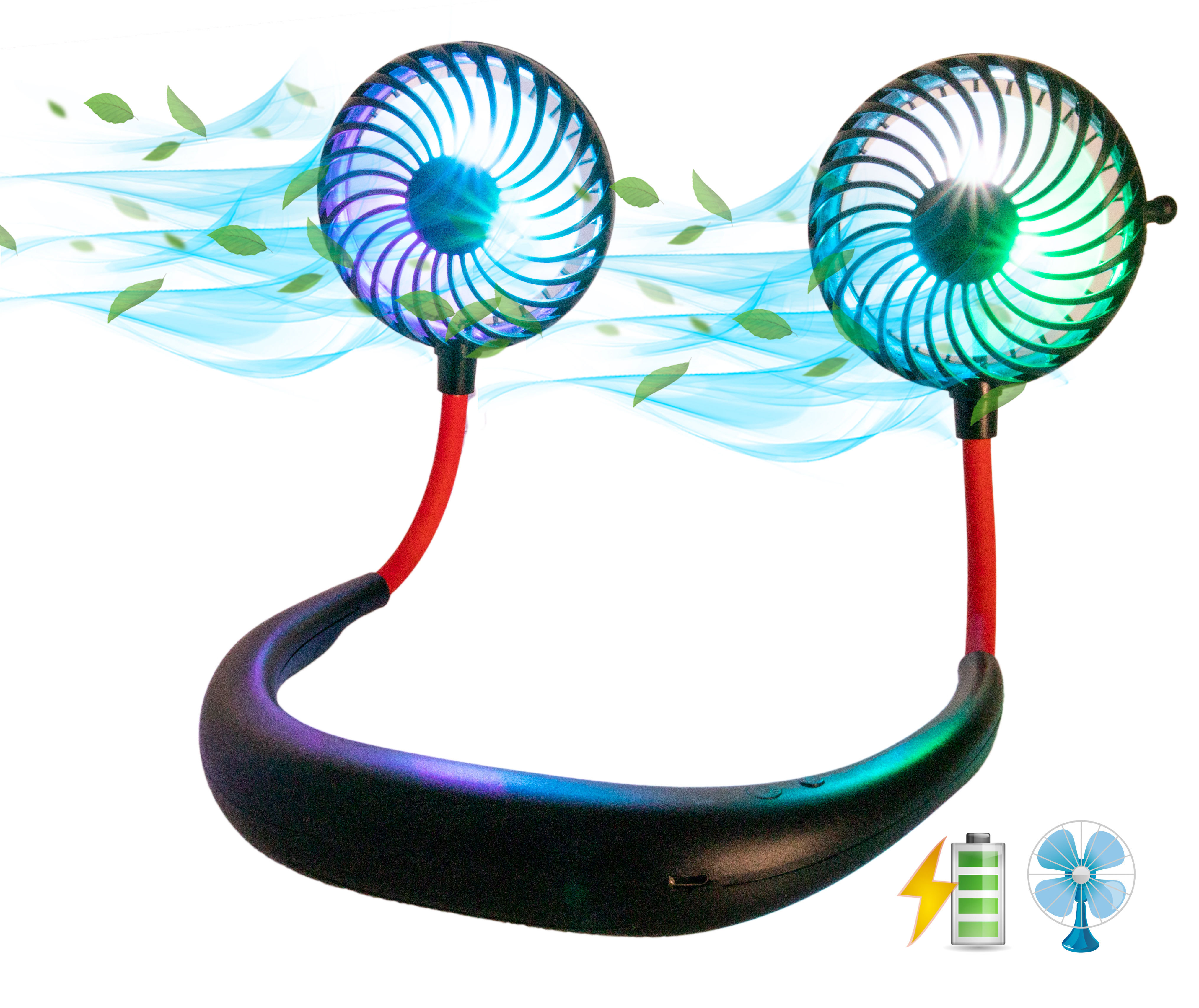 5 Star Super Deals Usb Led Neck Cooler Fan - Portable 2000mah ...