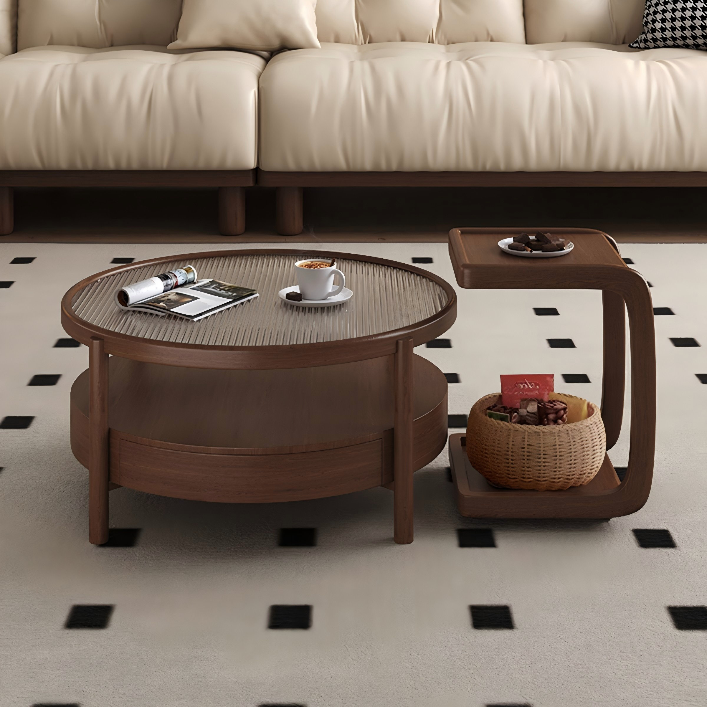 Coxambrey 15.75"Retro Solid Wood Round Tea Table Set - Wayfair Canada