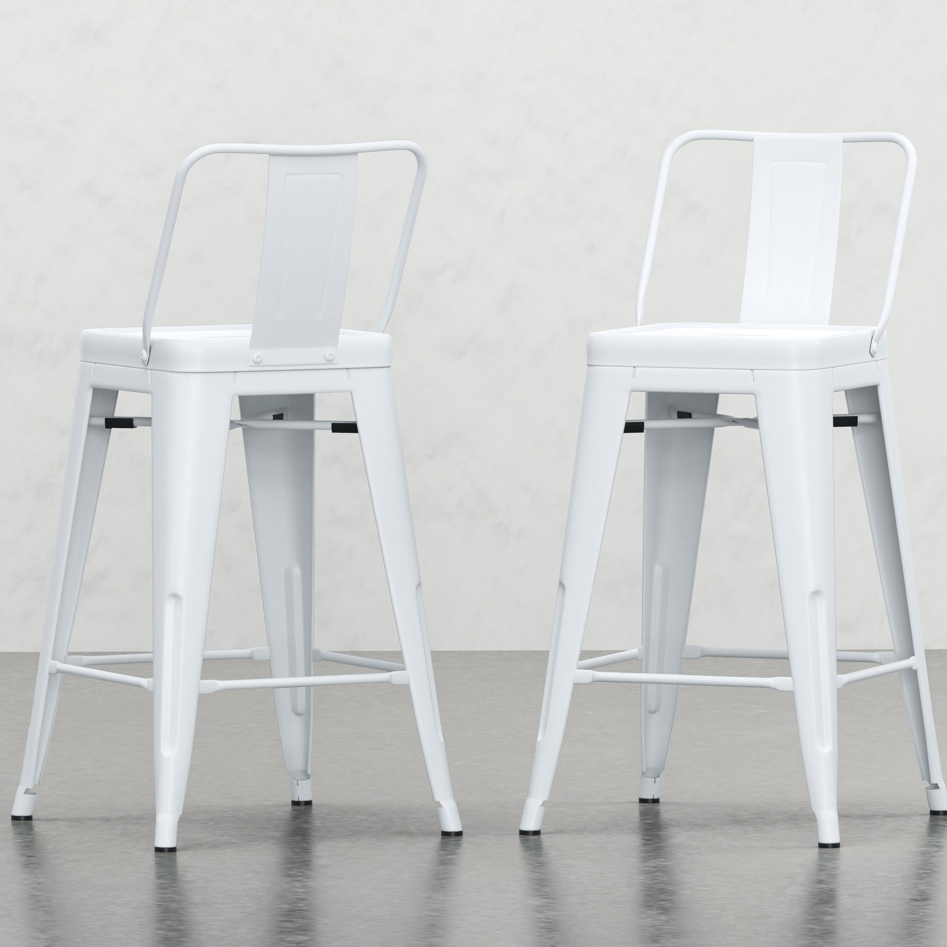 Latitude Run® 24 Inch Metal Counter Stool Of 2 - Industrial Design With ...