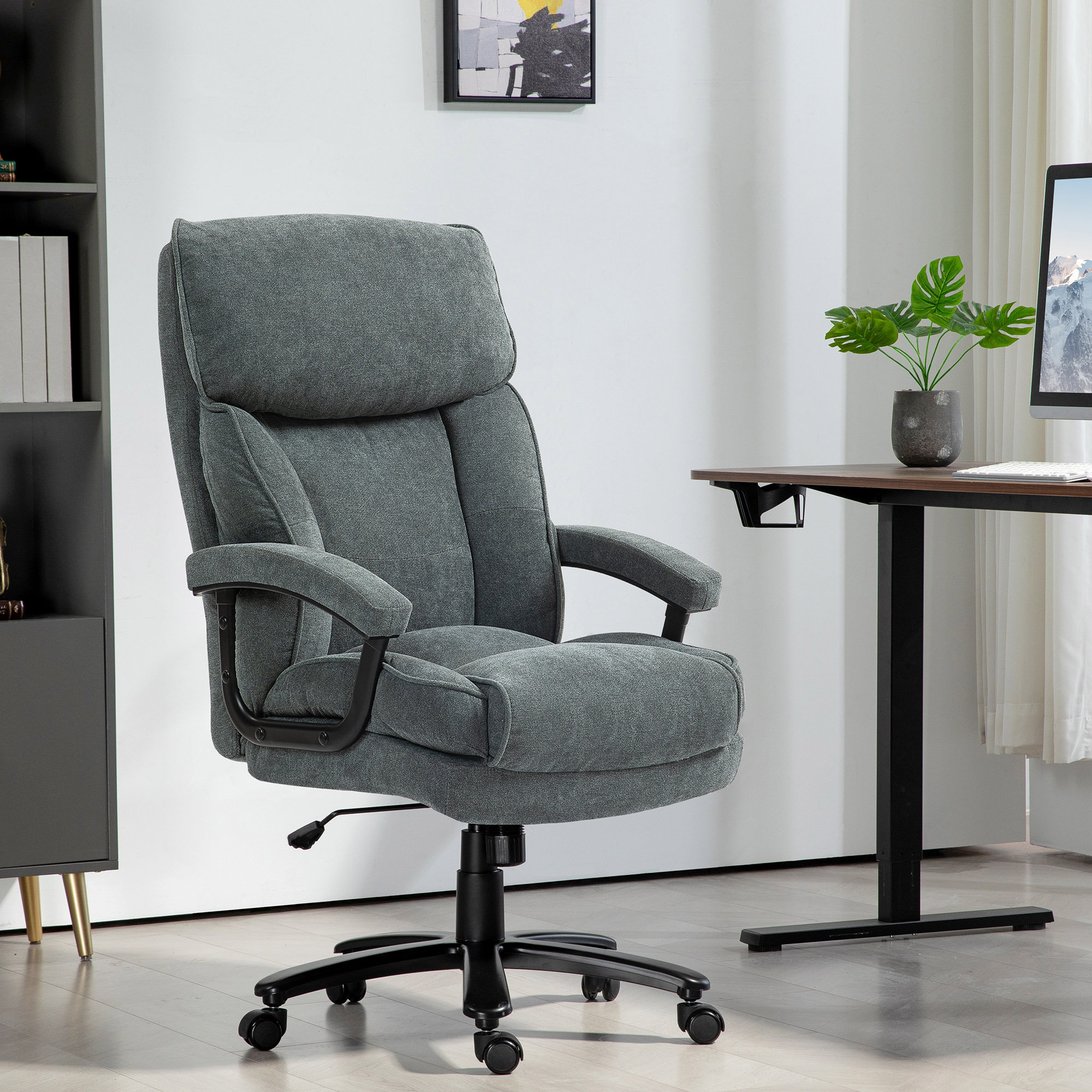 Ebern Designs Big And Tall Office Chair, Heavy Duty High Back Desk ...