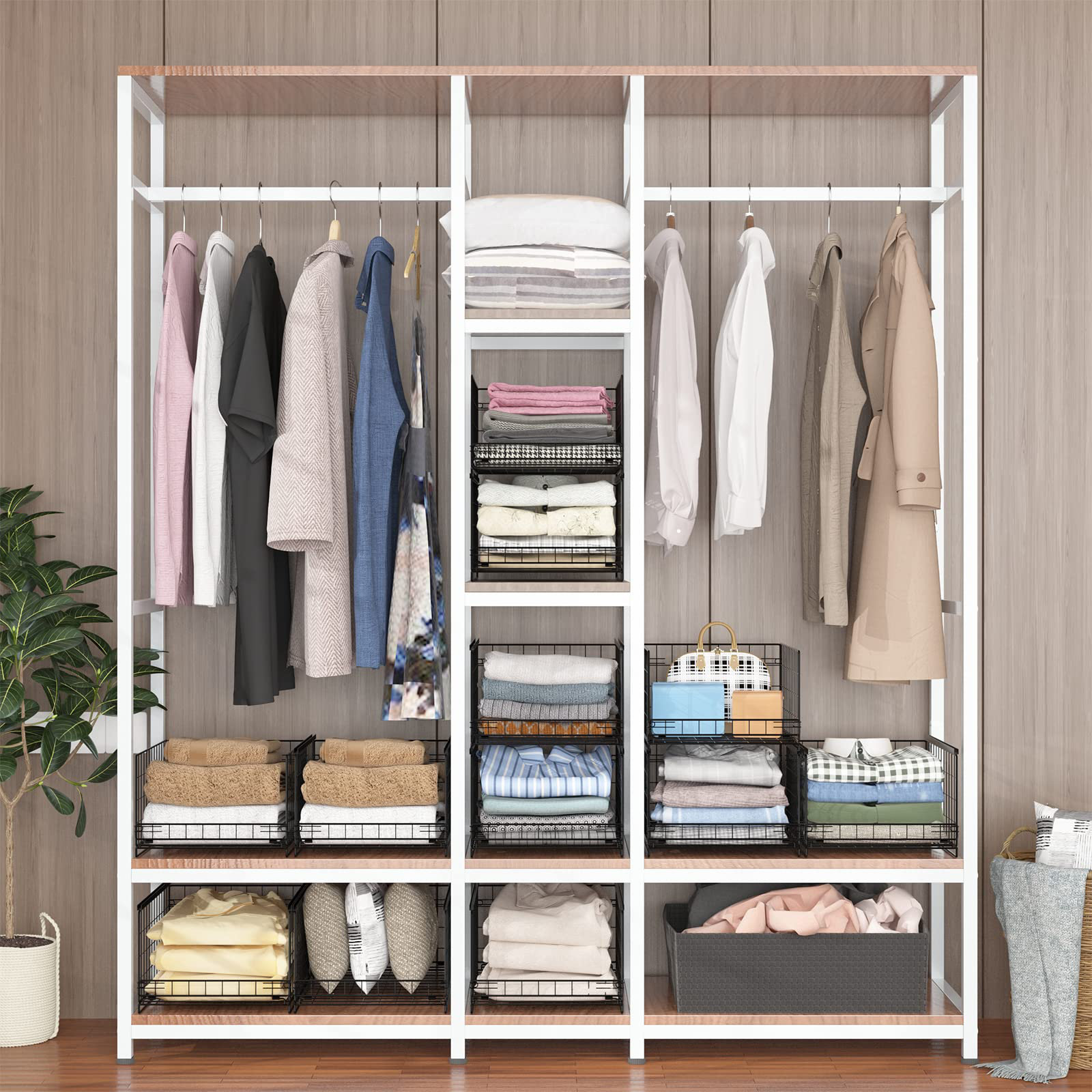 Rebrilliant Stackable Storage Bins For Jean Pants And Sweaters, Metal ...